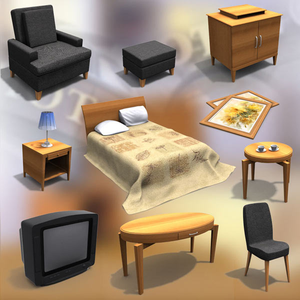Hotel Room 01 3D model - Download in MAX, OBJ, FBX, C4D