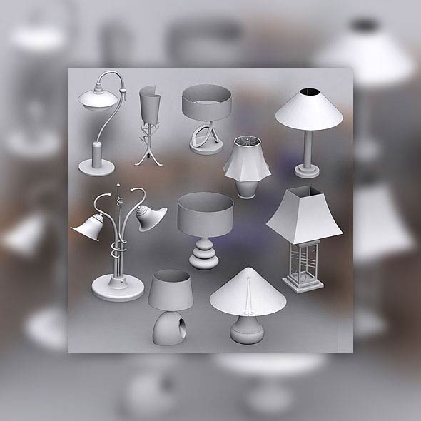Lamps Set 3D model - Download in MAX, OBJ, FBX, C4D