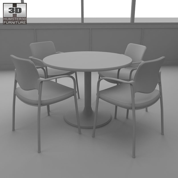 Dining room 04 Set - A Fast food Restaurant Furniture 3D model ...