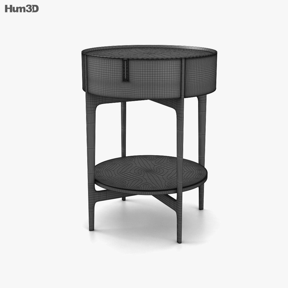 Alivar Round Bedside table 3D model - Download in MAX, OBJ, FBX, C4D