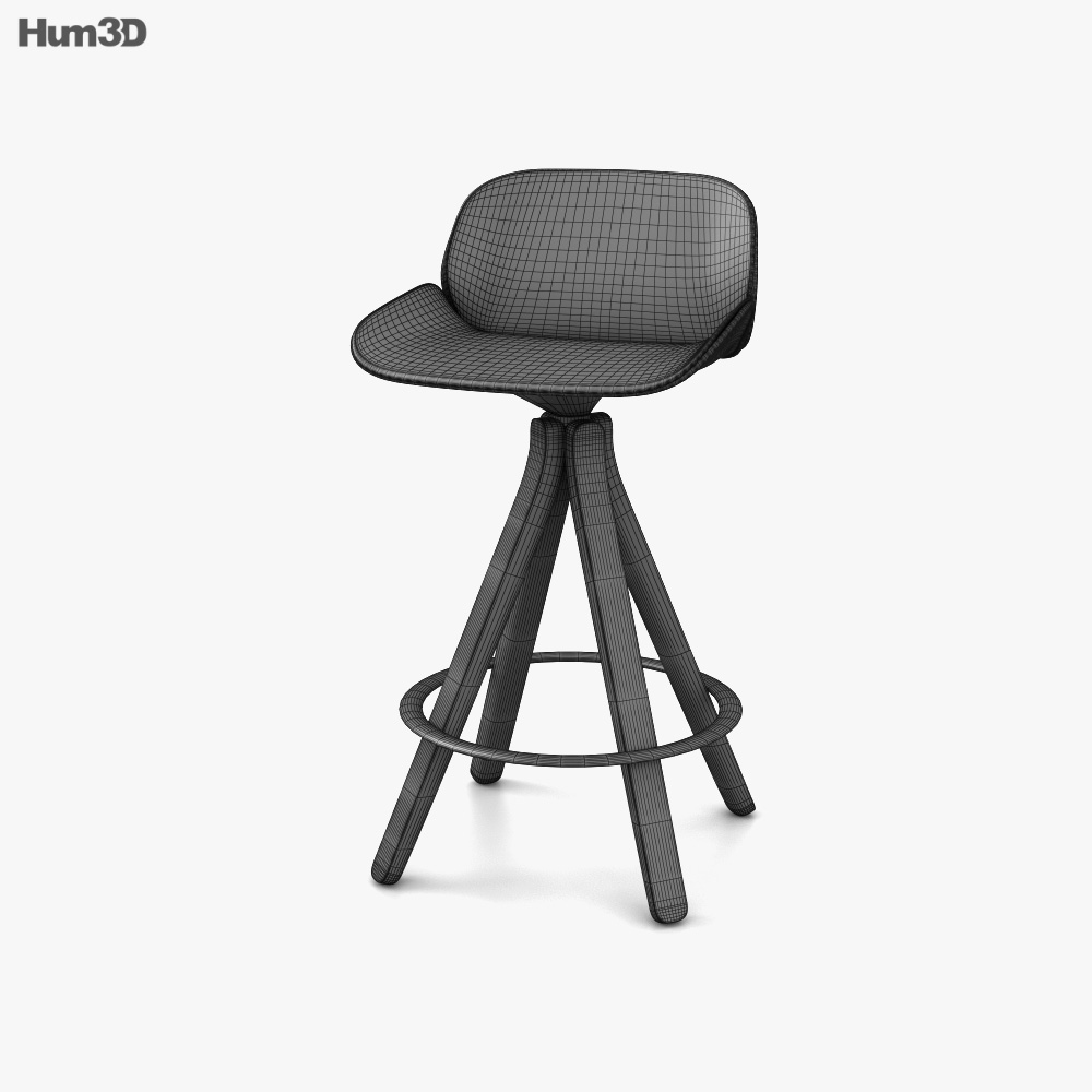 Andreu World Nuez Bar stool 3D model - Download in MAX, OBJ, FBX, C4D