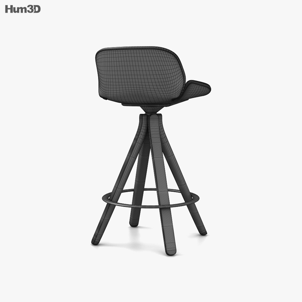 Andreu World Nuez Bar stool 3D model - Download in MAX, OBJ, FBX, C4D