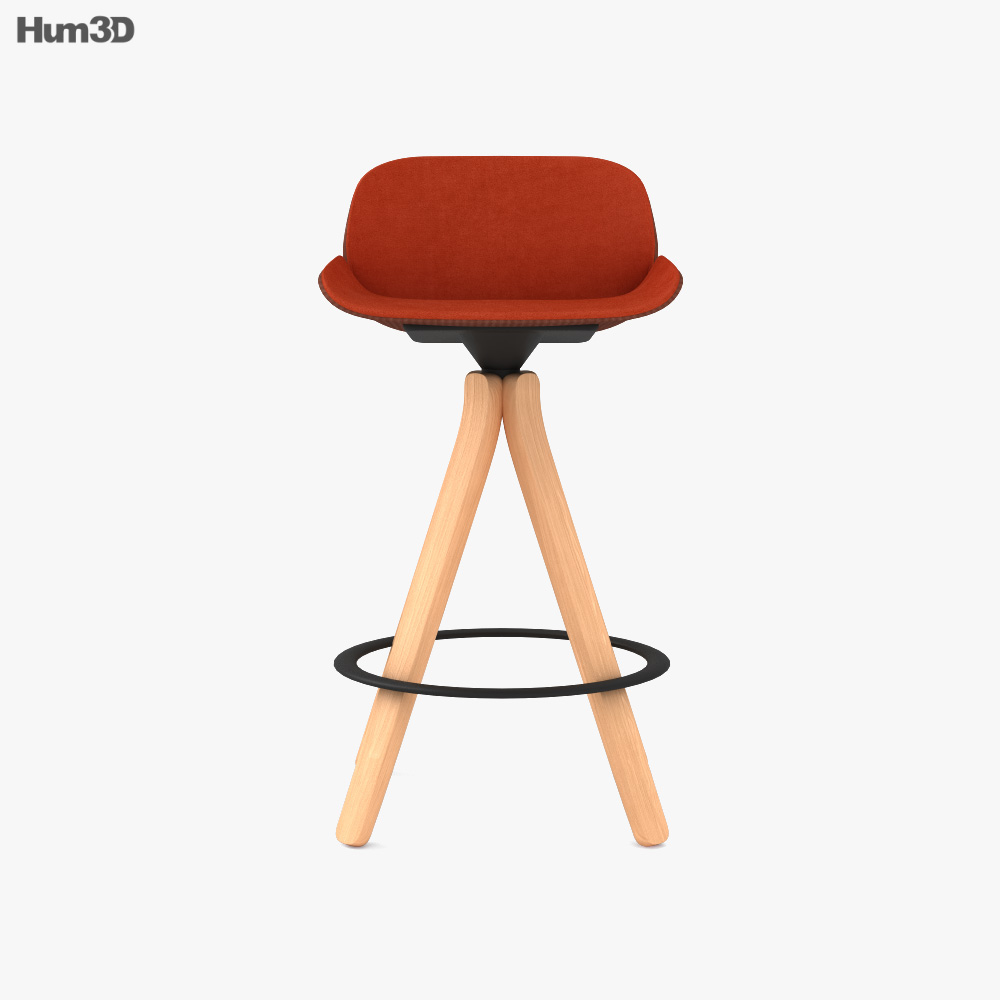 Andreu World Nuez Bar stool 3D model - Download in MAX, OBJ, FBX, C4D