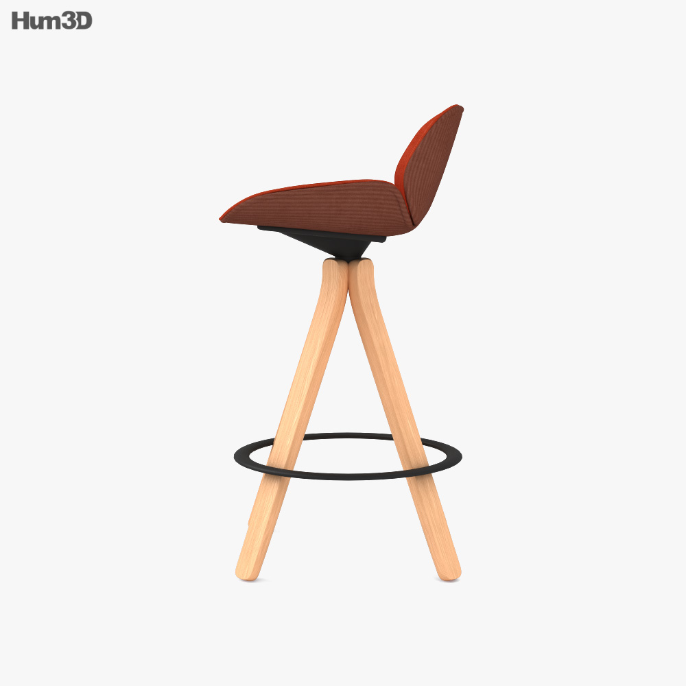 Andreu World Nuez Bar stool 3D model - Download in MAX, OBJ, FBX, C4D