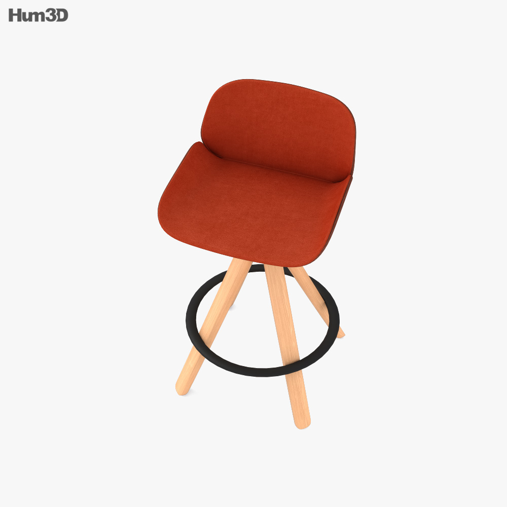 Andreu World Nuez Bar stool 3D model - Download in MAX, OBJ, FBX, C4D