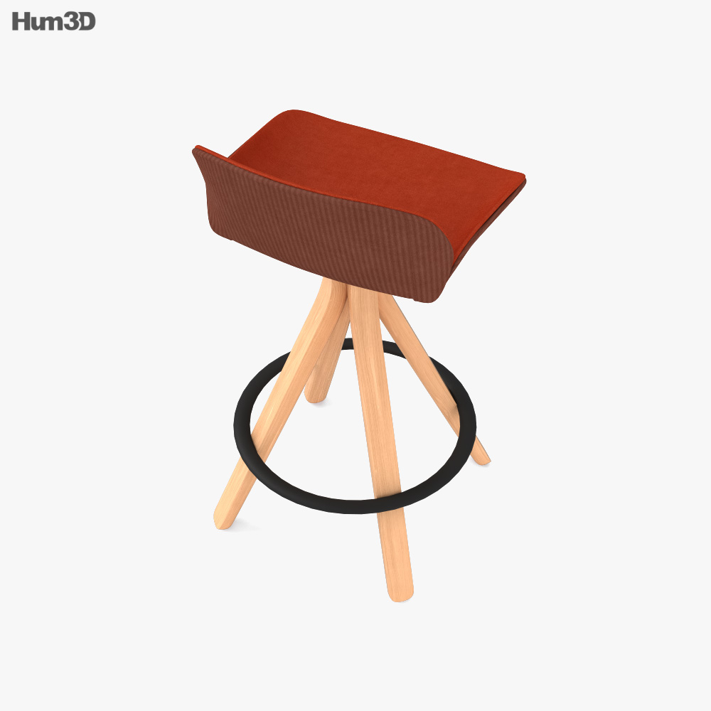 Andreu World Nuez Bar stool 3D model - Download in MAX, OBJ, FBX, C4D