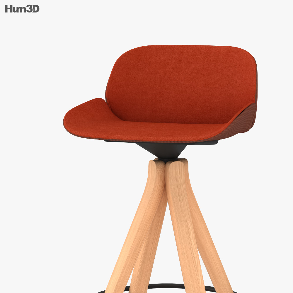 Andreu World Nuez Bar stool 3D model - Download in MAX, OBJ, FBX, C4D