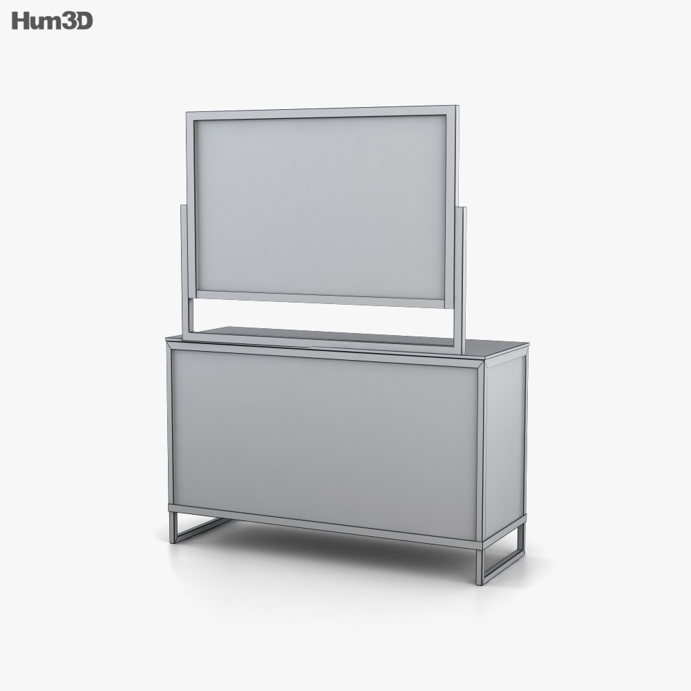 Ashley Sonya Dresser & mirror 3D model - Download in MAX, OBJ, FBX, C4D