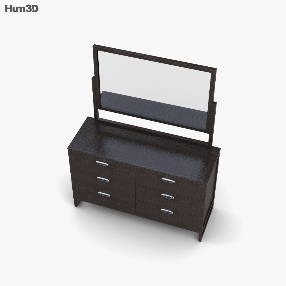 Ashley Sonya Dresser & mirror 3D model - Download in MAX, OBJ, FBX, C4D