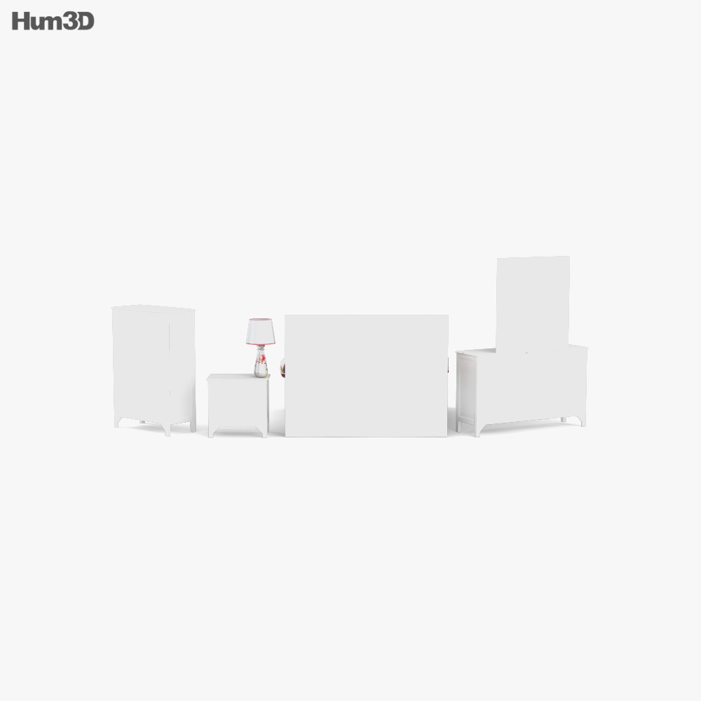 Ashley Caspian Panel bedroom set 3D model - Download in MAX, OBJ, FBX, C4D