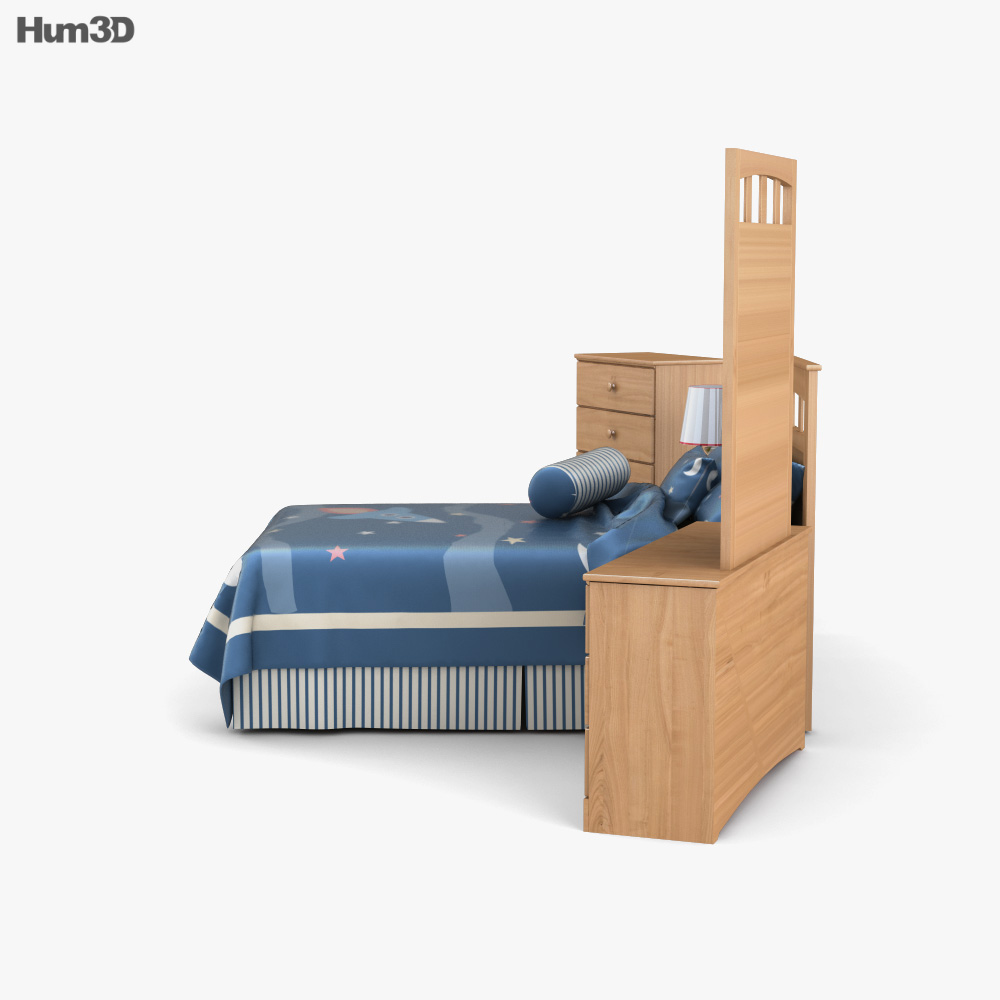 Ashley Benjamin Panel bedroom set 3D model - Download in MAX, OBJ, FBX, C4D