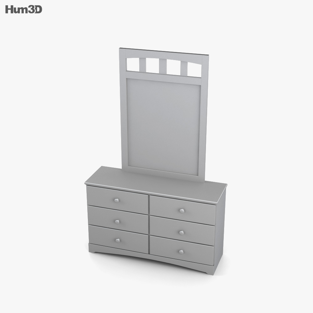 Ashley Benjamin Dresser & mirror 3D model - Download in MAX, OBJ, FBX, C4D