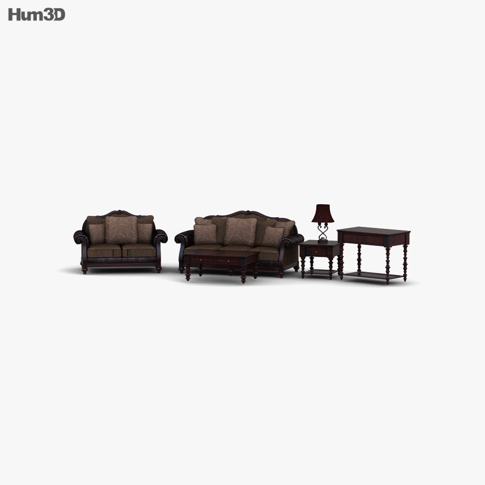 Ashley Livingroom Key Town 3D model - Download in MAX, OBJ, FBX, C4D