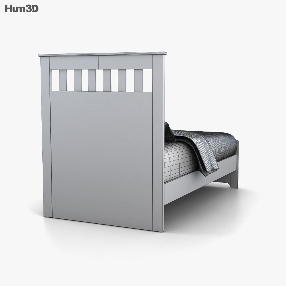Ashley Lulu Twin Panel bed 3D model - Download in MAX, OBJ, FBX, C4D