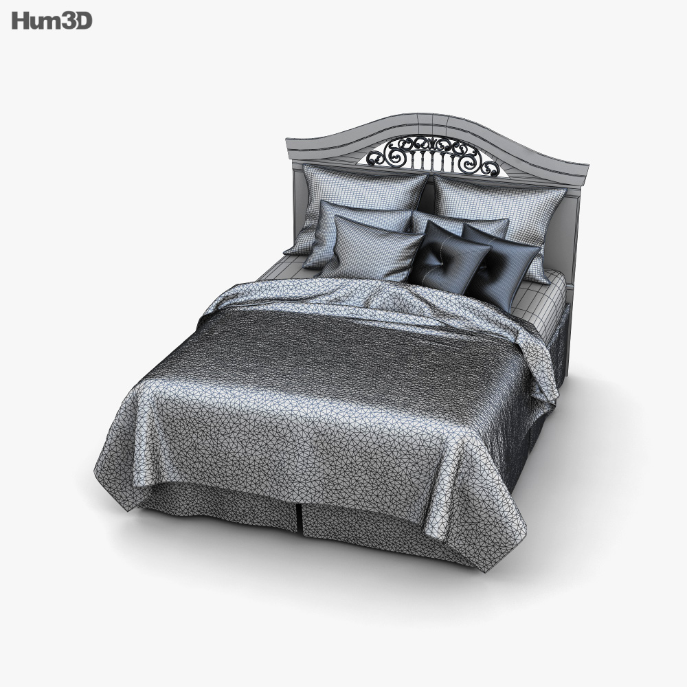 Ashley Fairbrooks Estate Panel bed 3D model - Download in MAX, OBJ, FBX, C4D