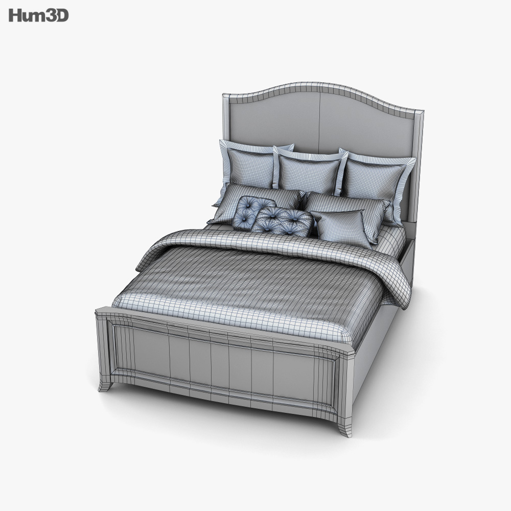 Ashley Ashlyn Queen Sleigh Bed 3D model - Download in MAX, OBJ, FBX, C4D