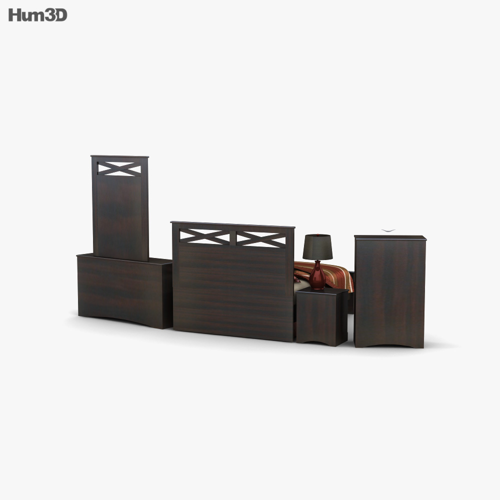 Ashley X-cess Panel bedroom set 3D model - Download in MAX, OBJ, FBX, C4D