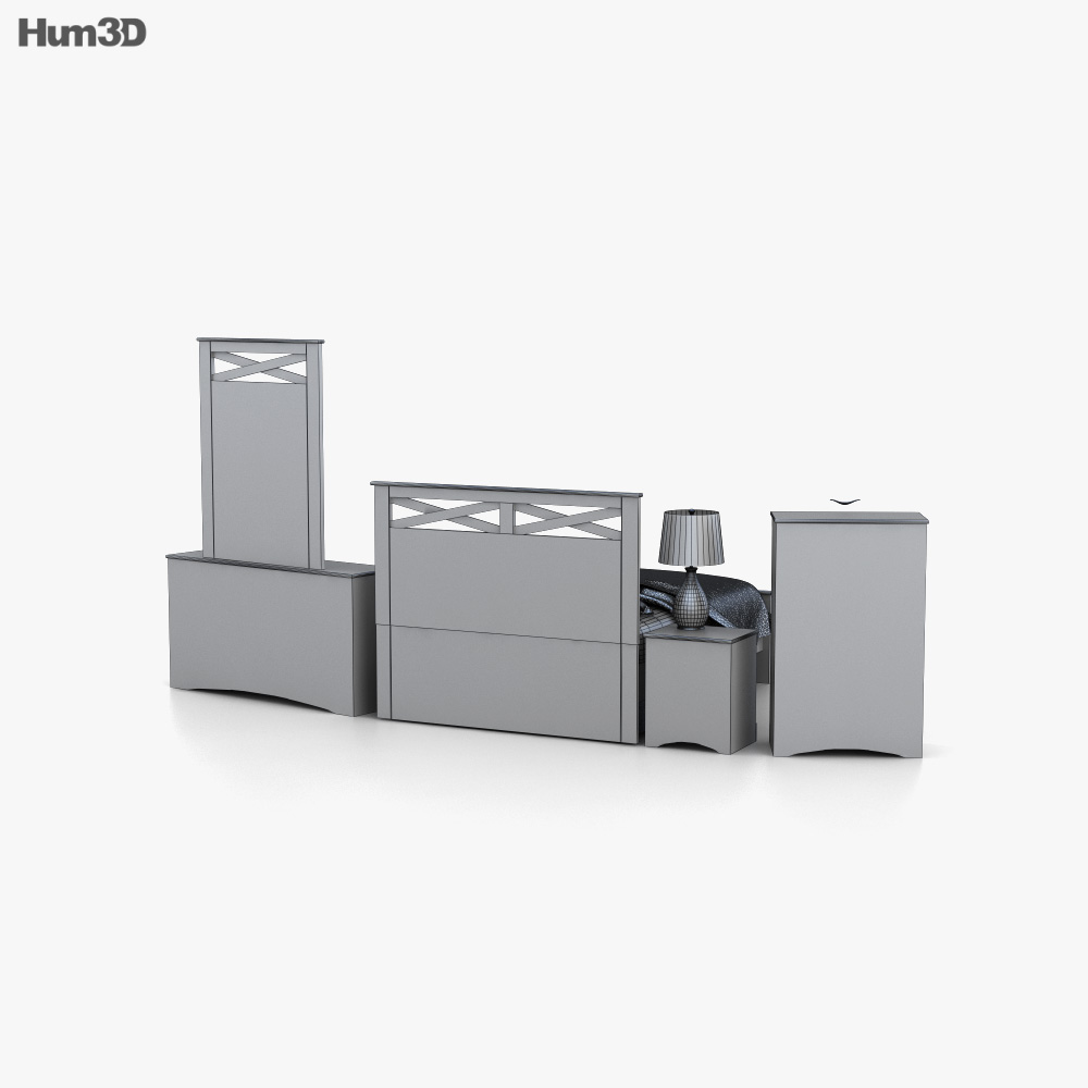 Ashley X-cess Panel bedroom set 3D model - Download in MAX, OBJ, FBX, C4D