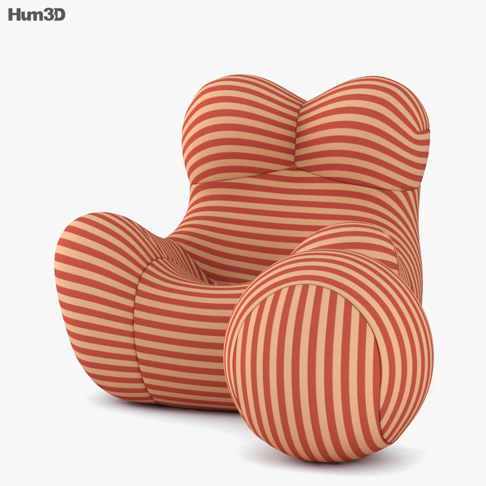 B and B Serie Up 2000 Armchair 3D model - Download in MAX, OBJ, FBX, C4D
