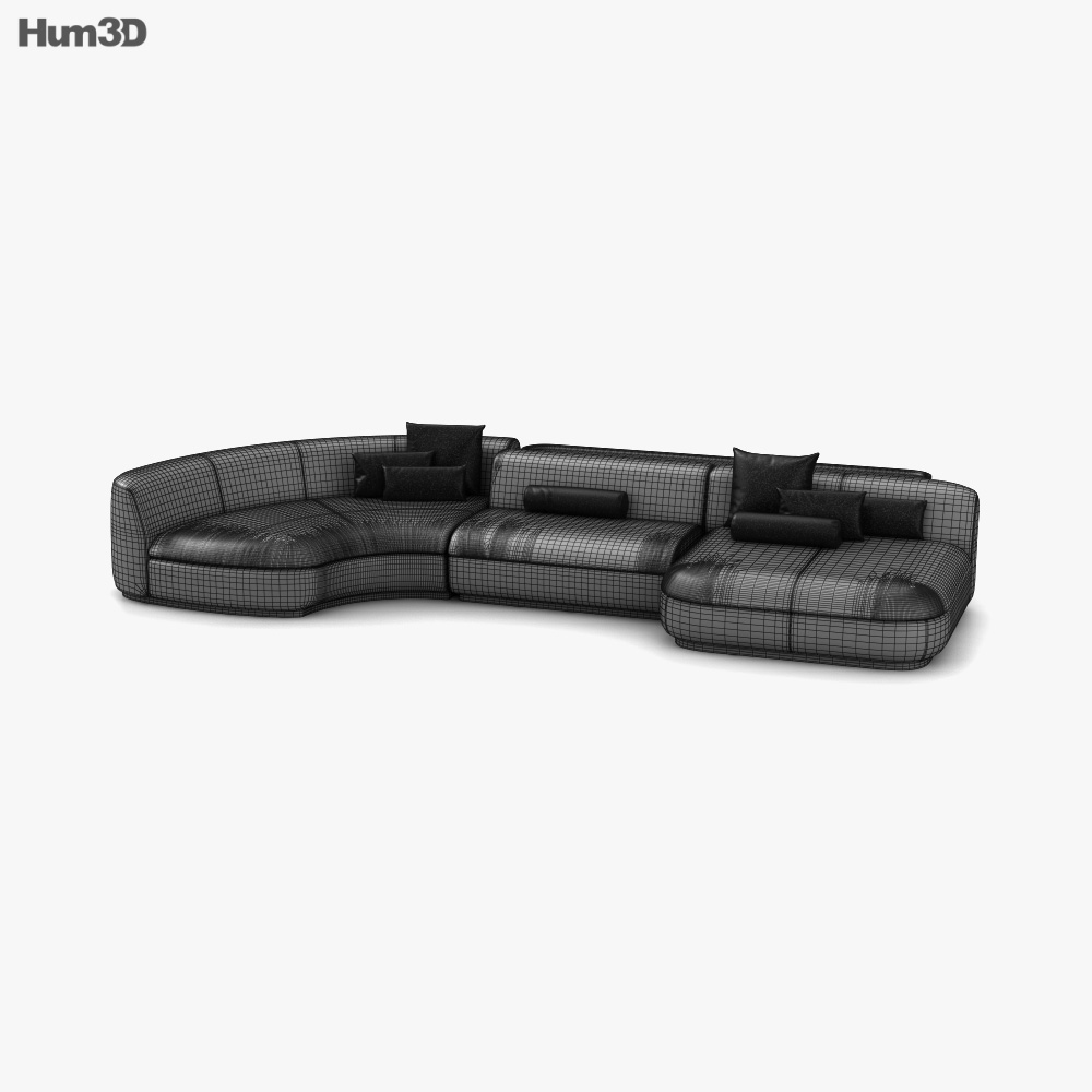 Baxter Piaf Sofa 3D model - Download in MAX, OBJ, FBX, C4D