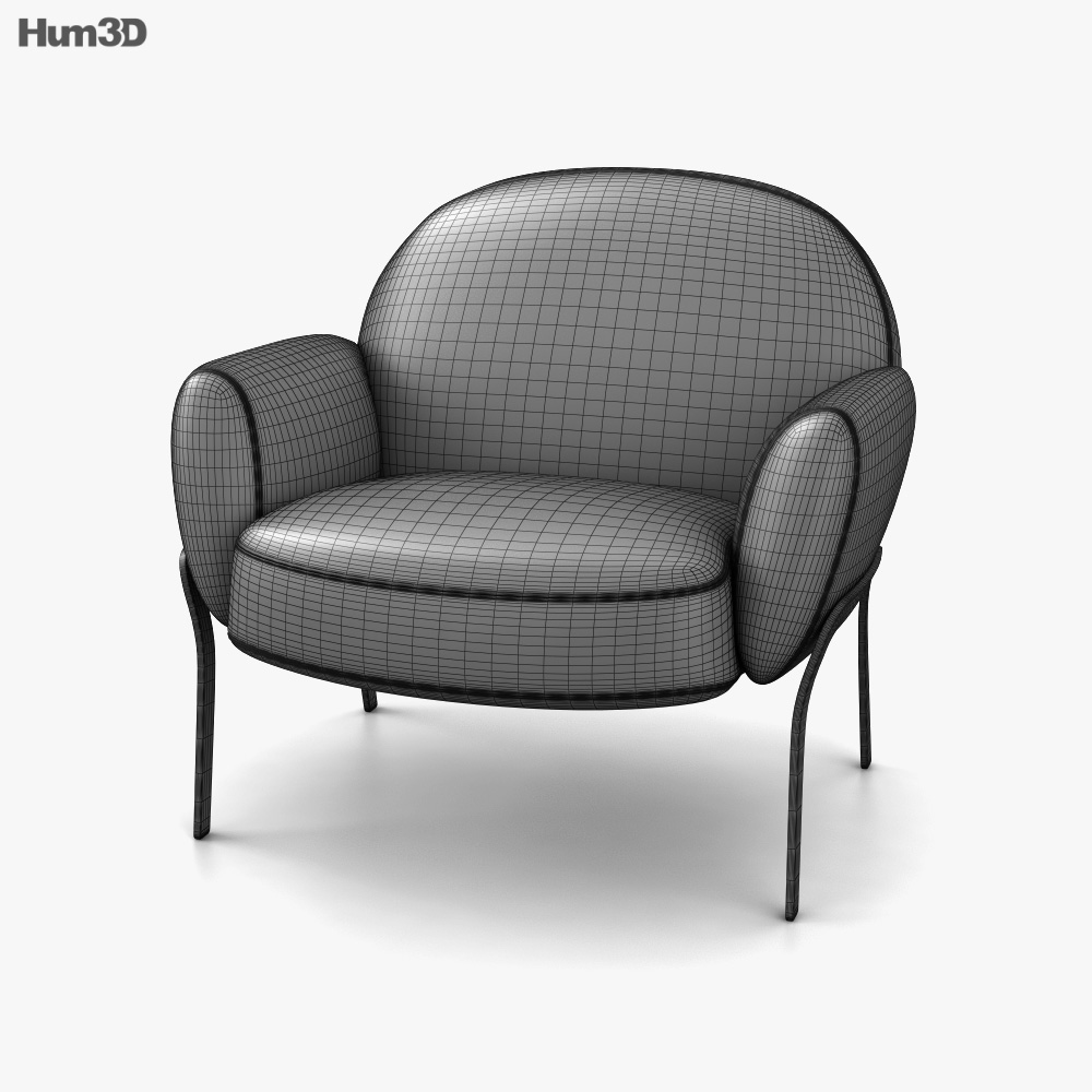 Bernhardt Design Kashan Armchair 3D model - Download in MAX, OBJ, FBX, C4D