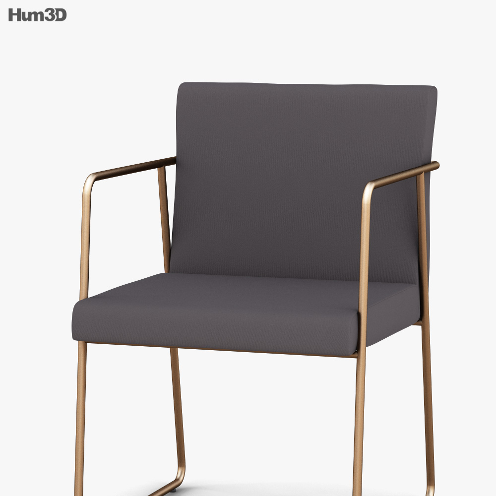CB2 Rouka Dining armchair 3D model - Download in MAX, OBJ, FBX, C4D