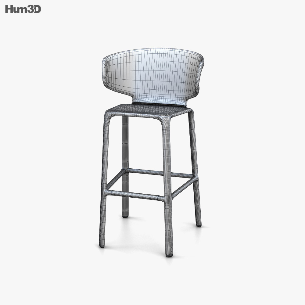 Dedon Seashell Bar stool 3D model - Download in MAX, OBJ, FBX, C4D