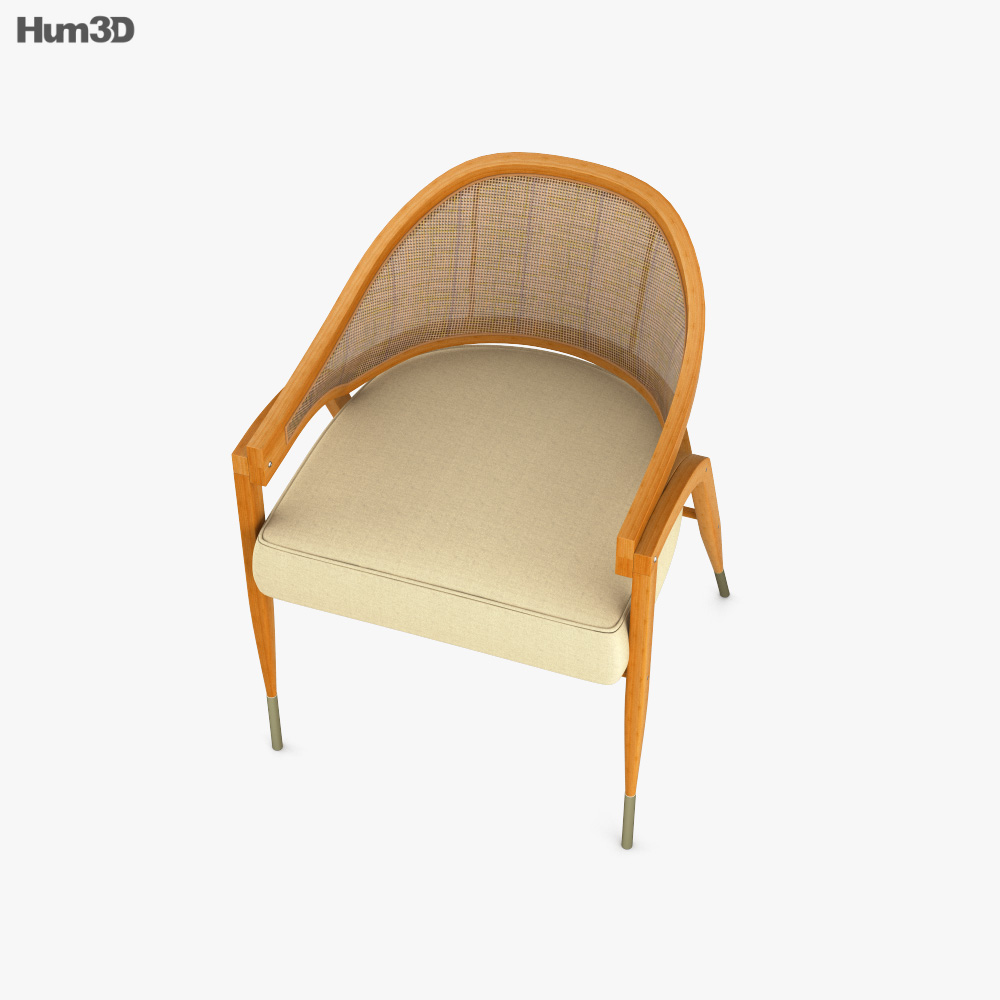 Dunbar A Frame Rattan Chair 3D model - Download in MAX, OBJ, FBX, C4D