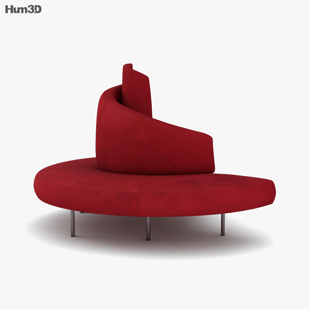 Edra Red Tatlin Sofa 3D model - Download in MAX, OBJ, FBX, C4D