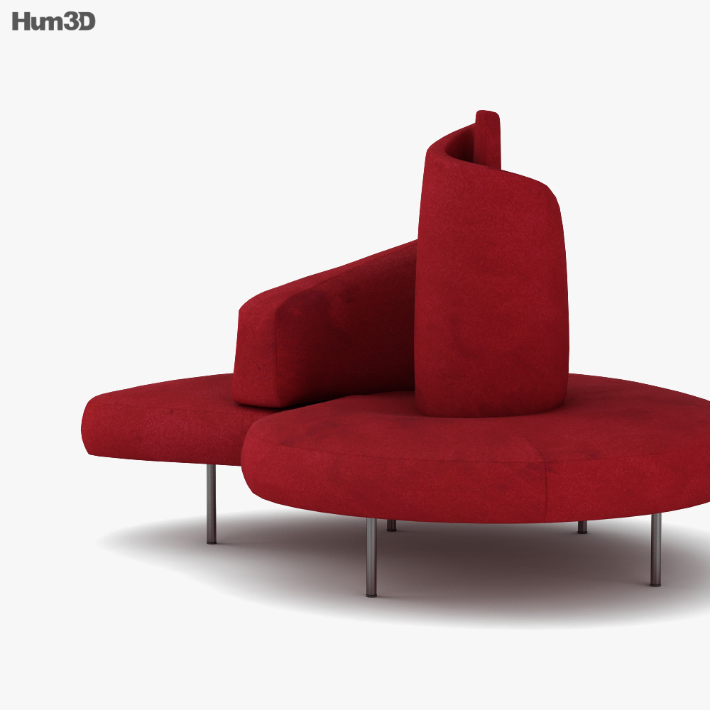Edra Red Tatlin Sofa 3D model - Download in MAX, OBJ, FBX, C4D
