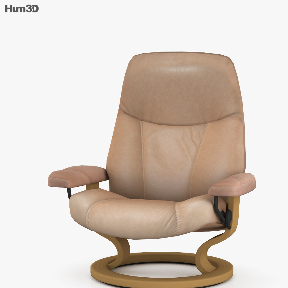 Ekornes Ambassador Chair 3D model - Download in MAX, OBJ, FBX, C4D