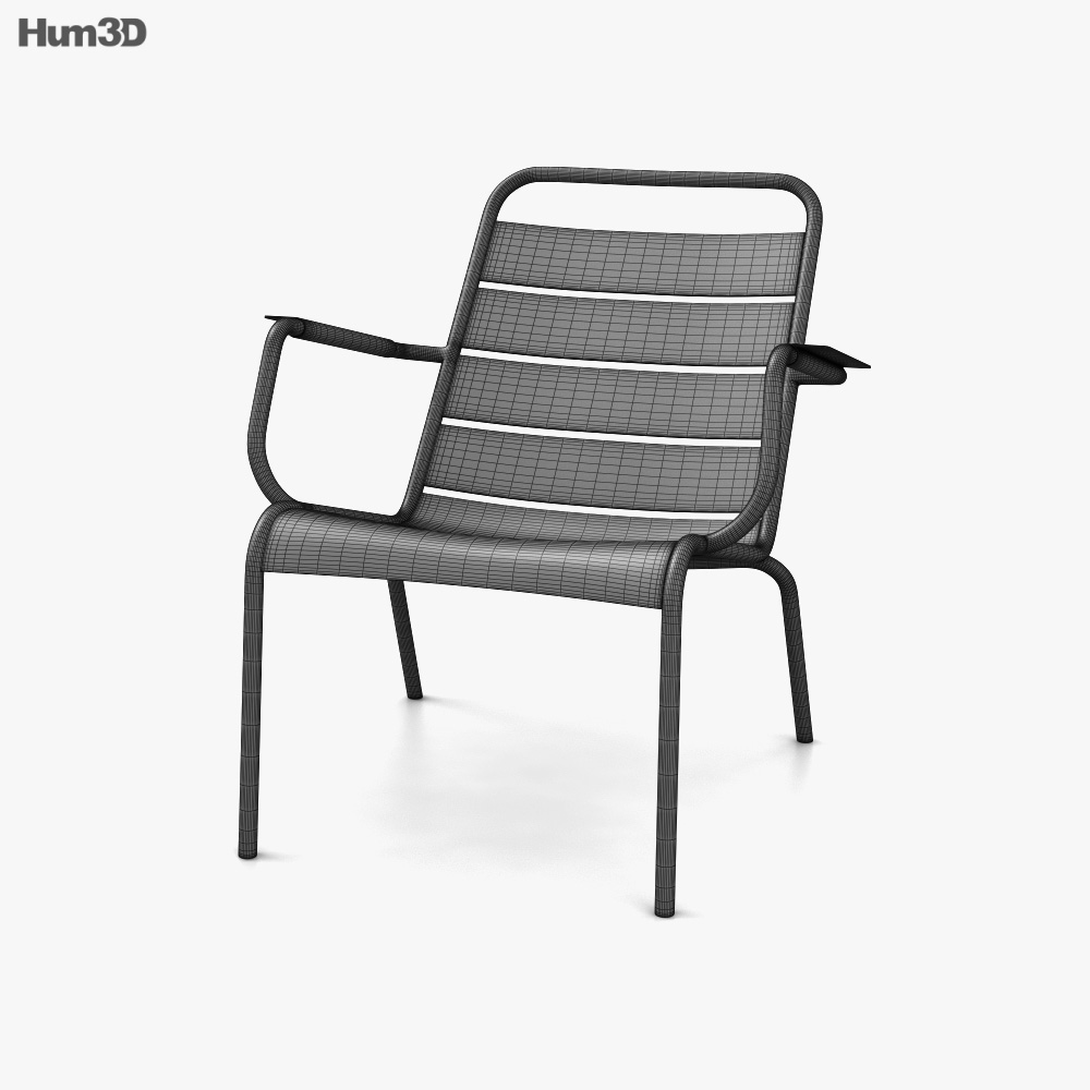Fermob Luxembourg Low Armchair 3D model - Download in MAX, OBJ, FBX, C4D