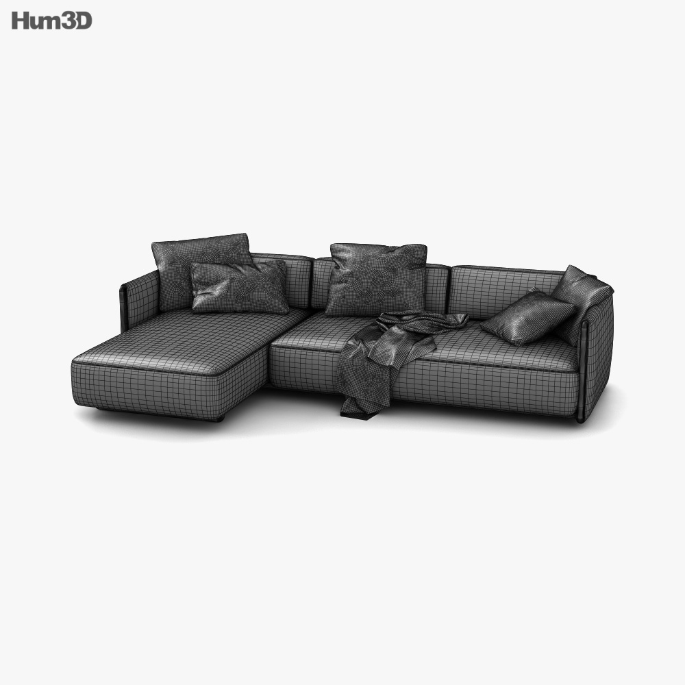 Flexform Edmond Sofa 3D model - Download in MAX, OBJ, FBX, C4D