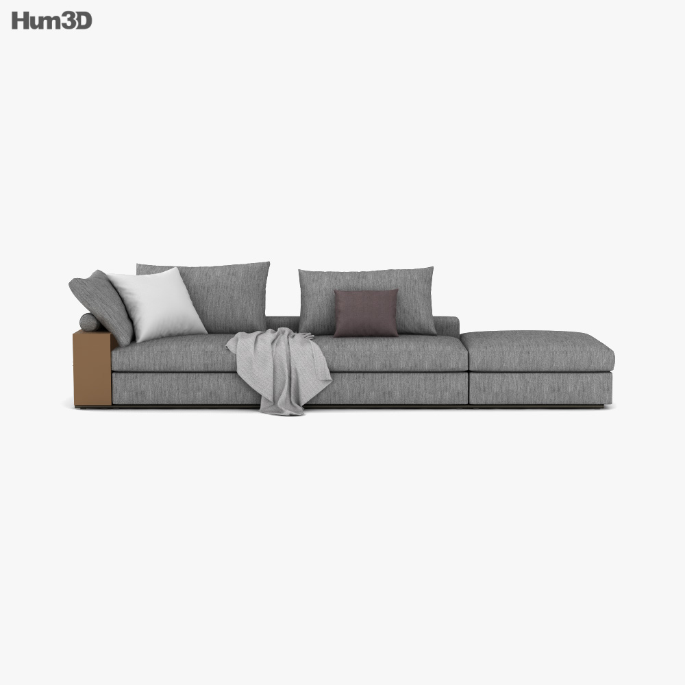 Flexform Groundpiece Sofa 3D model - Download in MAX, OBJ, FBX, C4D