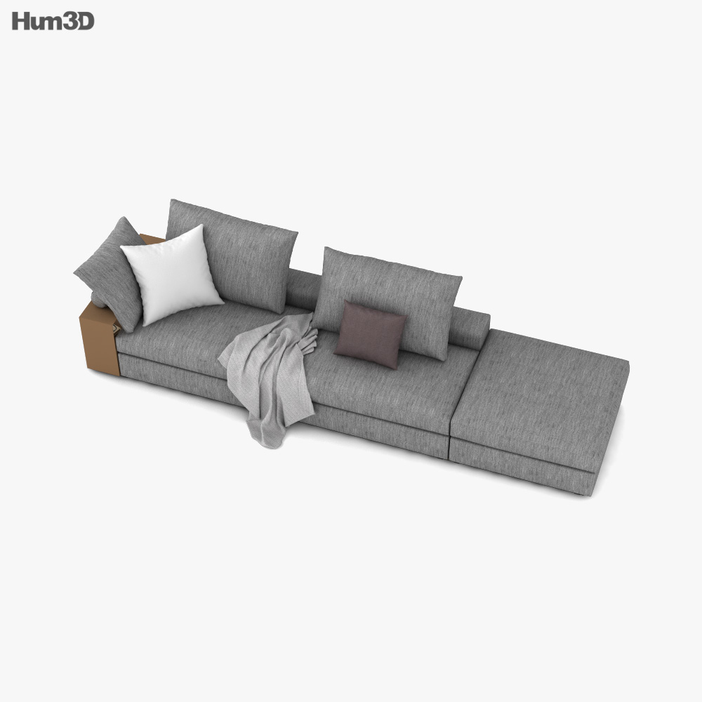 Flexform Groundpiece Sofa 3D model - Download in MAX, OBJ, FBX, C4D