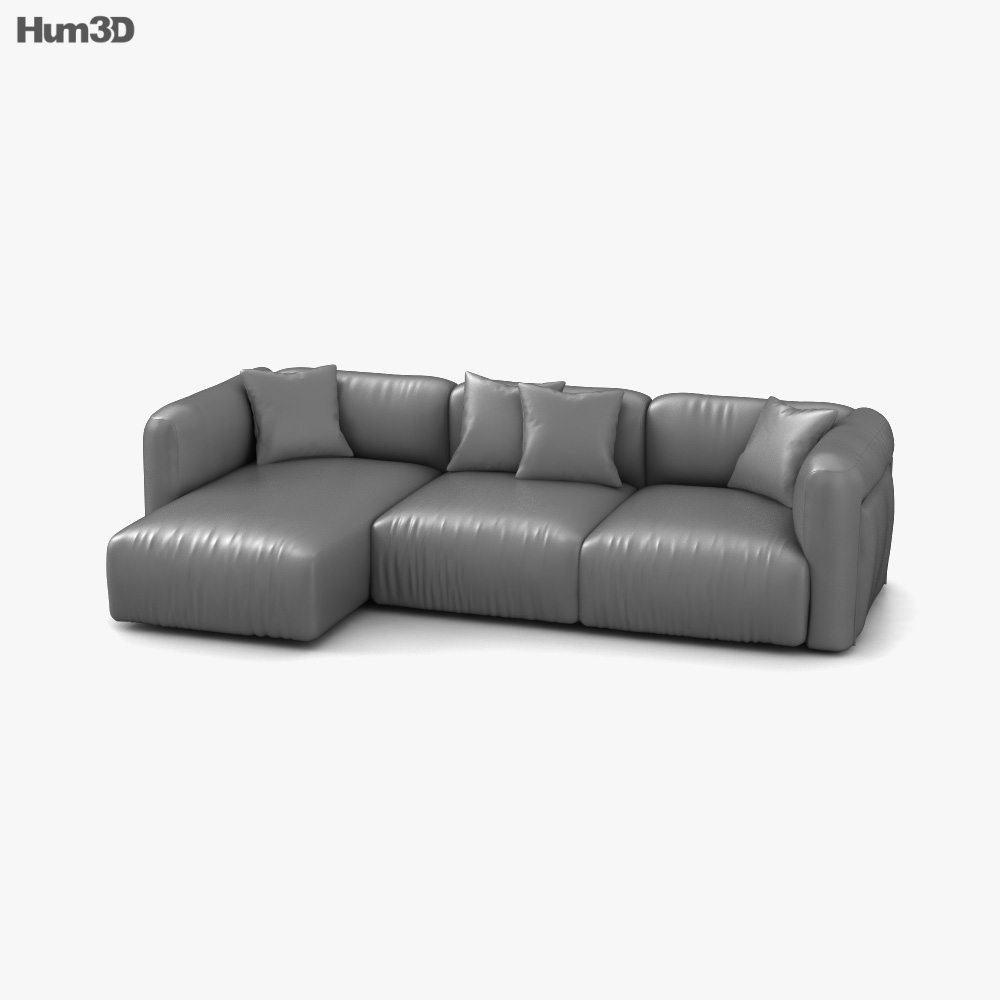 Flou Fiocco Sofa 3D model - Download in MAX, OBJ, FBX, C4D