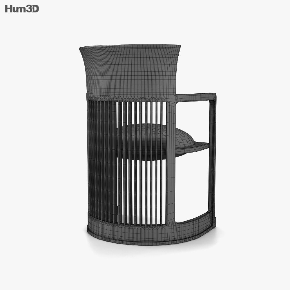 Frank Lloyd Wright Barrel Chair 3D model - Download in MAX, OBJ, FBX, C4D
