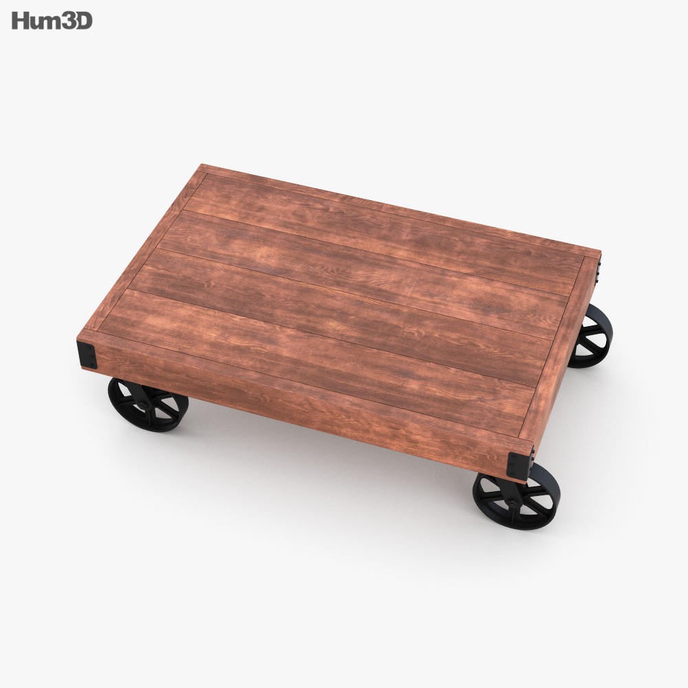 Industrial Cart Coffee table 3D model - Download in MAX, OBJ, FBX, C4D