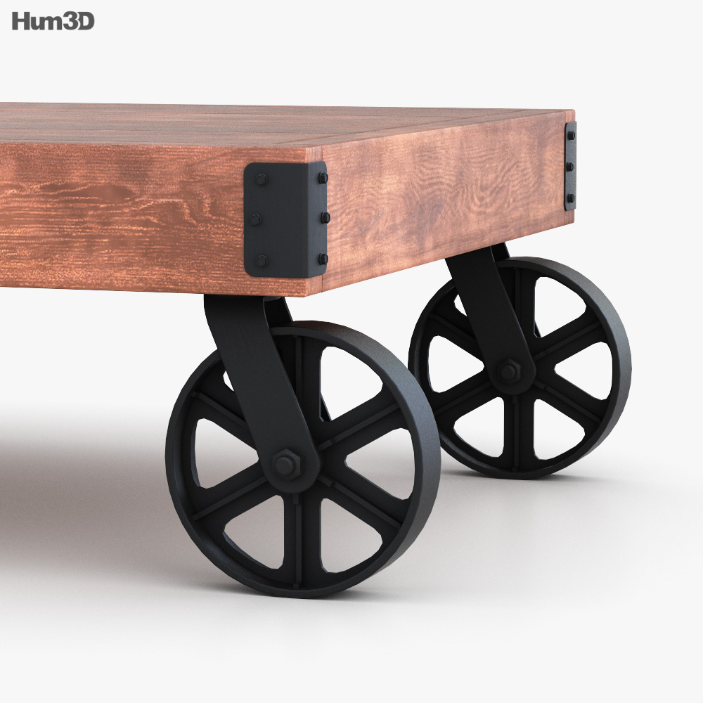 Industrial Cart Coffee table 3D model - Download in MAX, OBJ, FBX, C4D