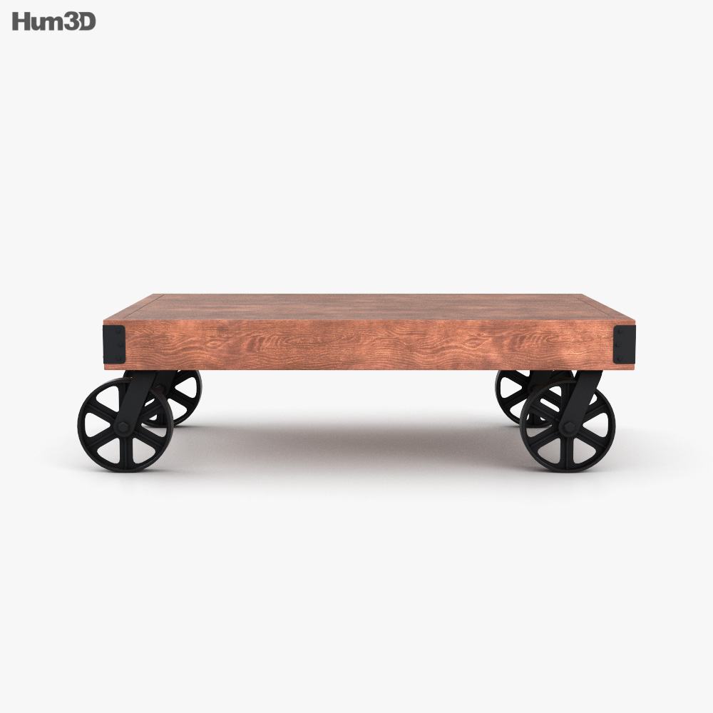 Industrial Cart Coffee table 3D model - Download in MAX, OBJ, FBX, C4D
