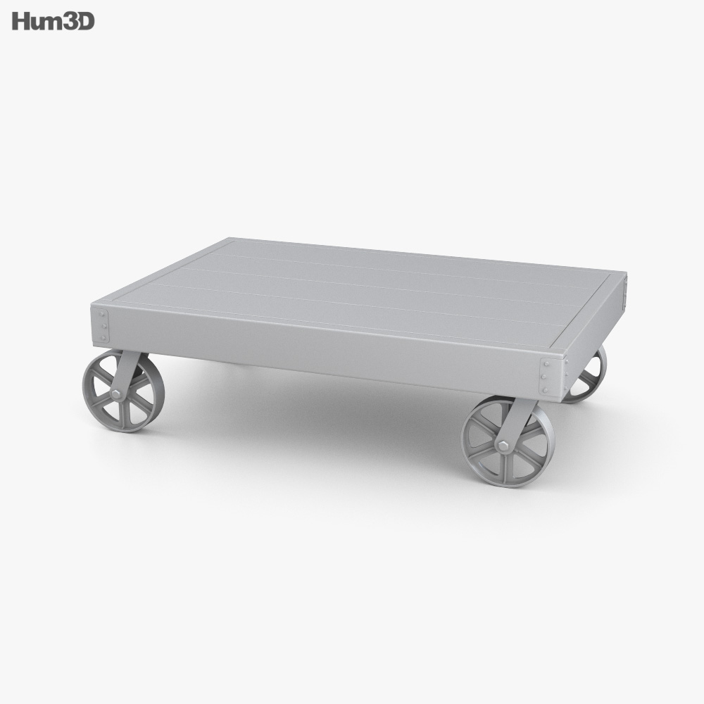 Industrial Cart Coffee table 3D model - Download in MAX, OBJ, FBX, C4D