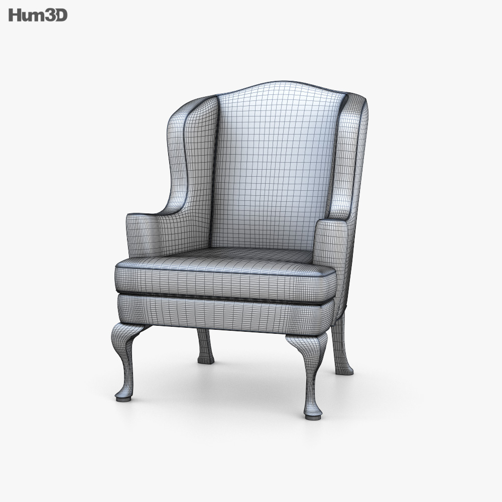 Queen Anne Style Armchair 3D model - Download in MAX, OBJ, FBX, C4D