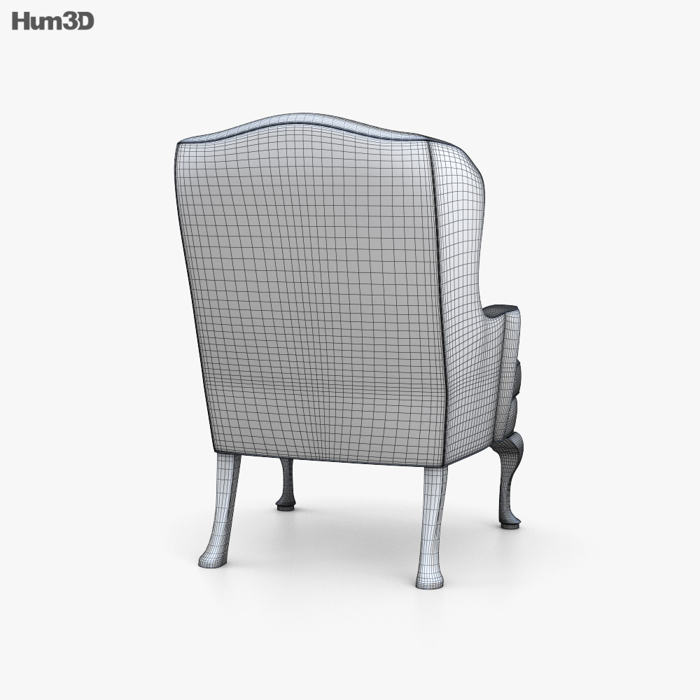 Queen Anne Style Armchair 3D model - Download in MAX, OBJ, FBX, C4D