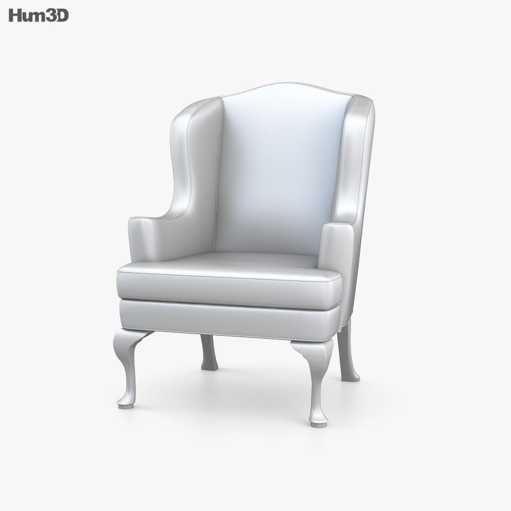Queen Anne Style Armchair 3D model - Download in MAX, OBJ, FBX, C4D