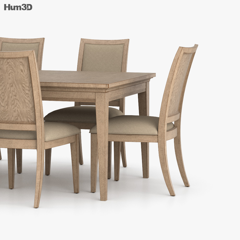 Transitional Extendable Dining Set 3D model - Download in MAX, OBJ, FBX ...