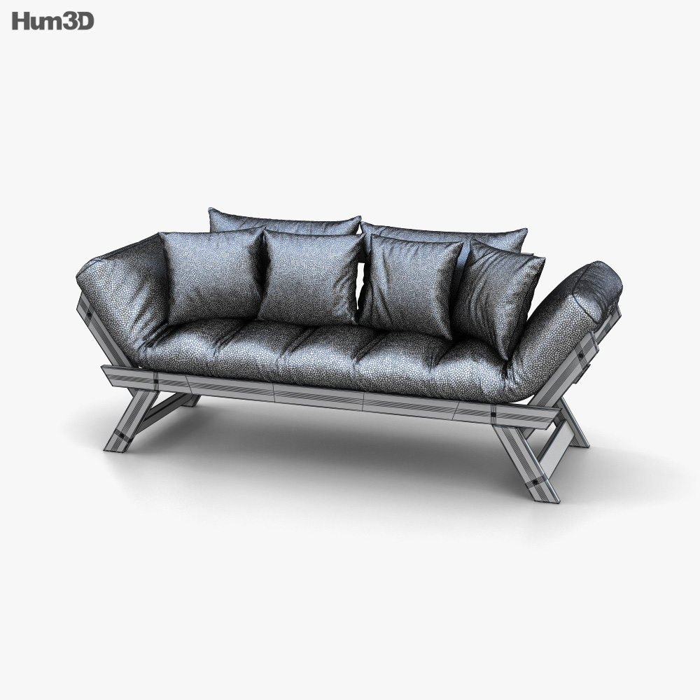 Alula Futon Sofa 3D model - Download in MAX, OBJ, FBX, C4D