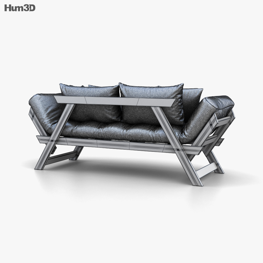 Alula Futon Sofa 3D model - Download in MAX, OBJ, FBX, C4D