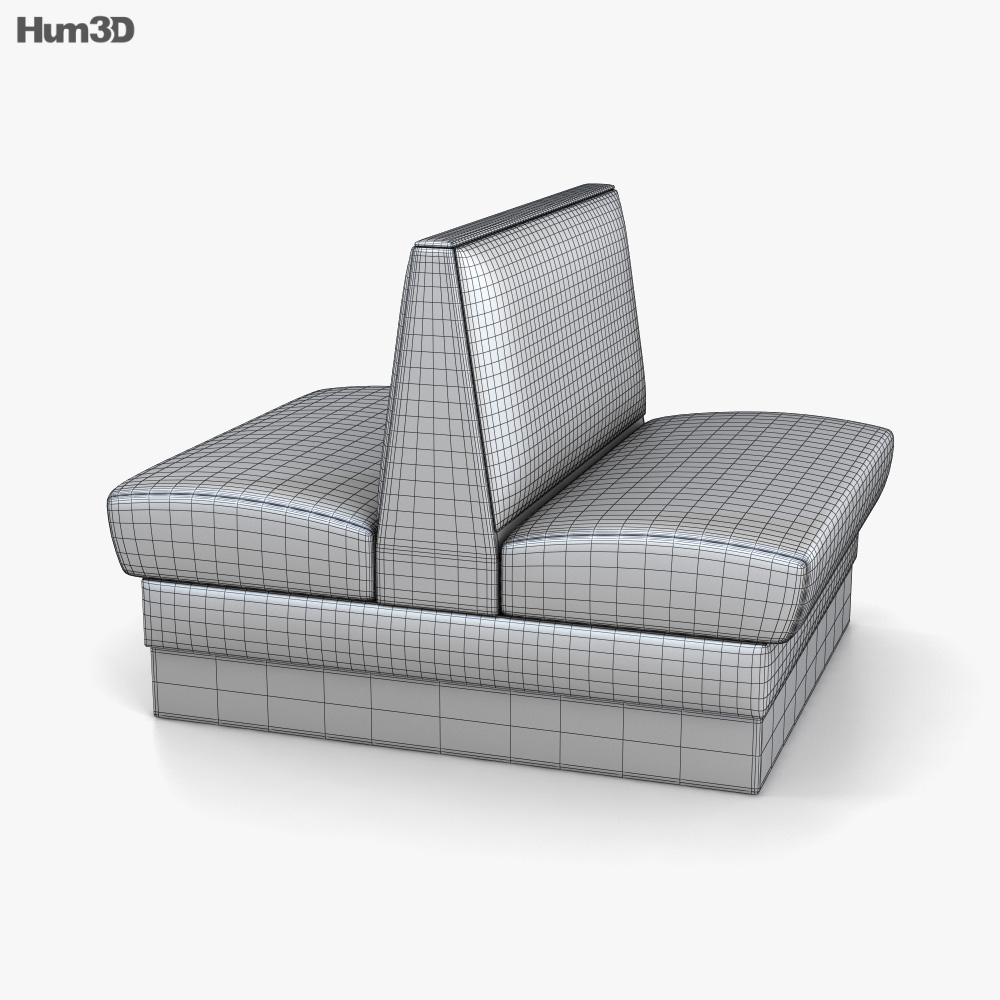 Double Booth Restaurant Seating 3D model - Download in MAX, OBJ, FBX, C4D
