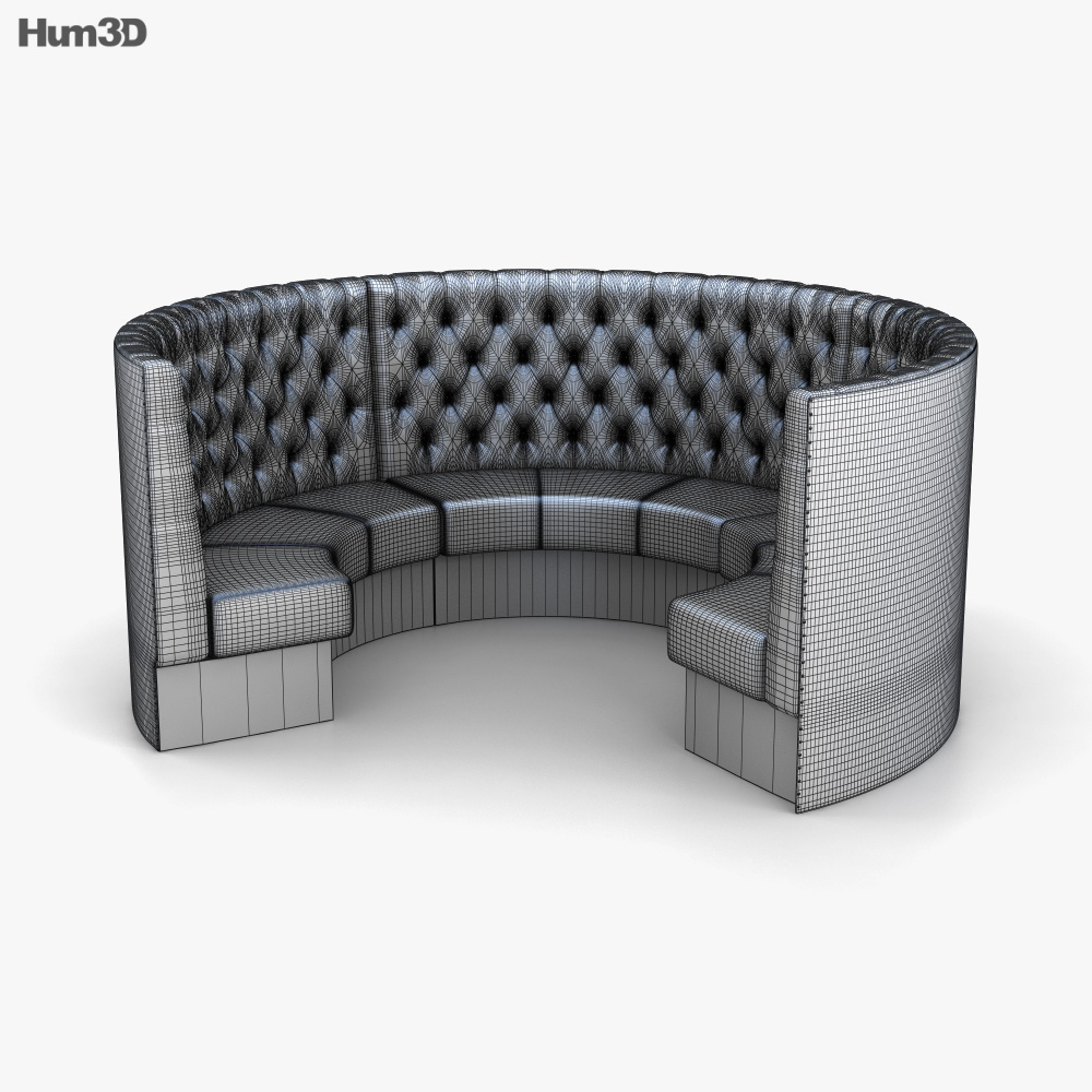 Round Booth Restaurant Seating 3D model - Download in MAX, OBJ, FBX, C4D