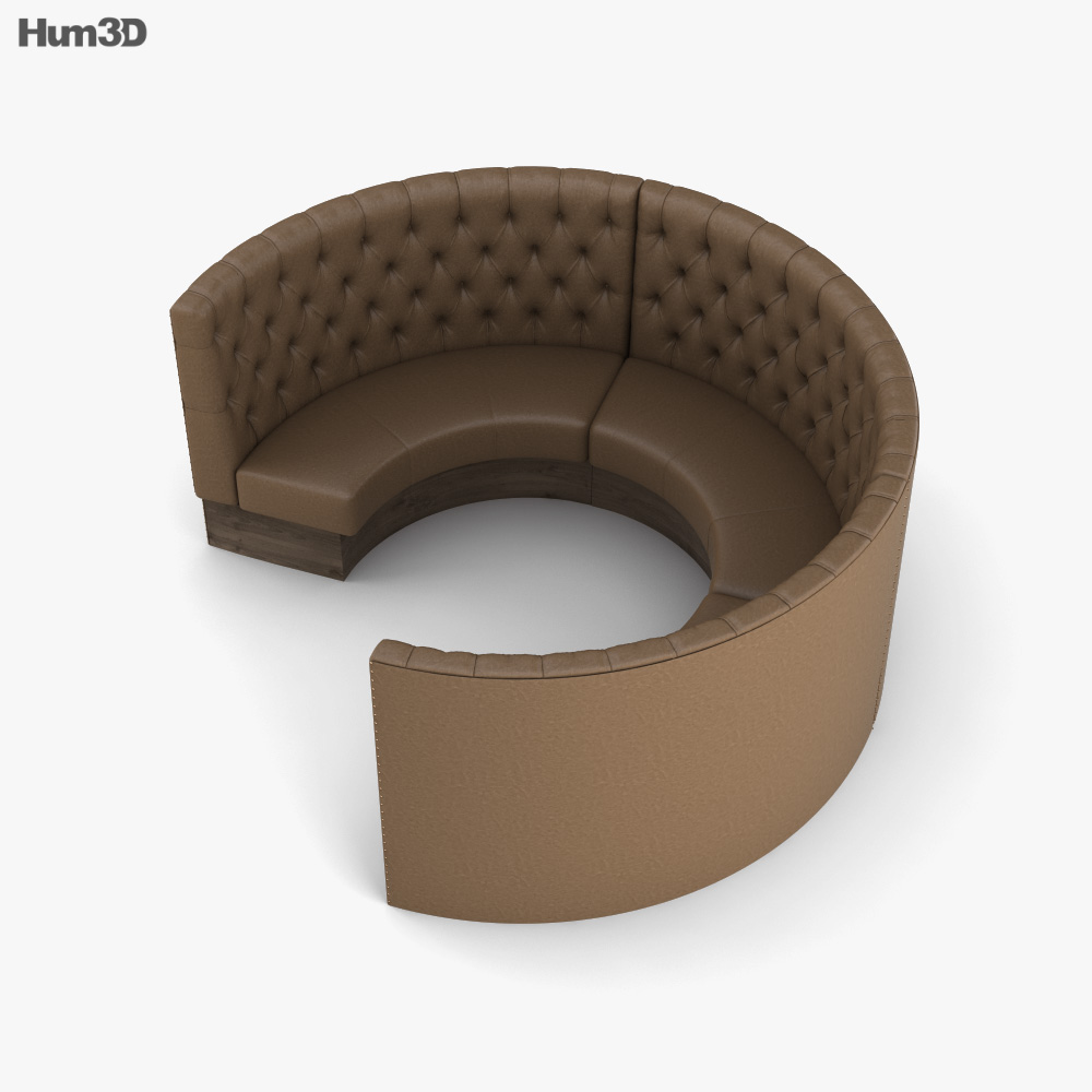 Round Booth Restaurant Seating 3D model - Download in MAX, OBJ, FBX, C4D